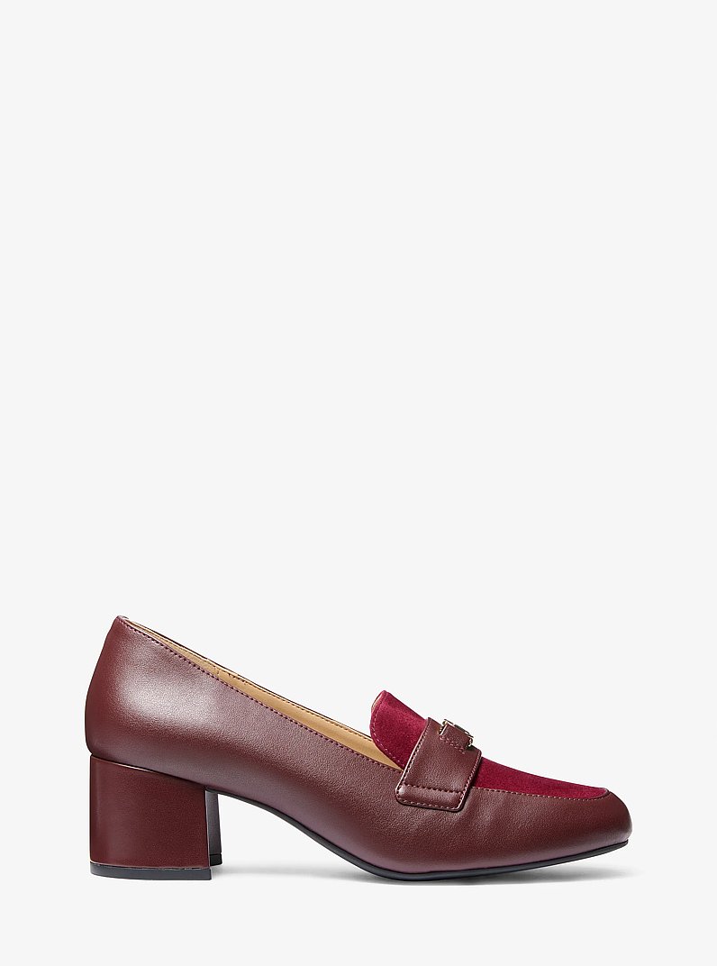 Mindy Flex Leather and Suede Loafer in OXBLOOD - Sale | Michael Kors ...