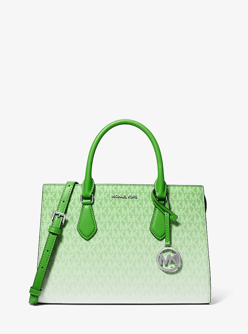Sheila Medium Ombré Signature Logo Satchel in JUNGLE - Sale | Michael ...