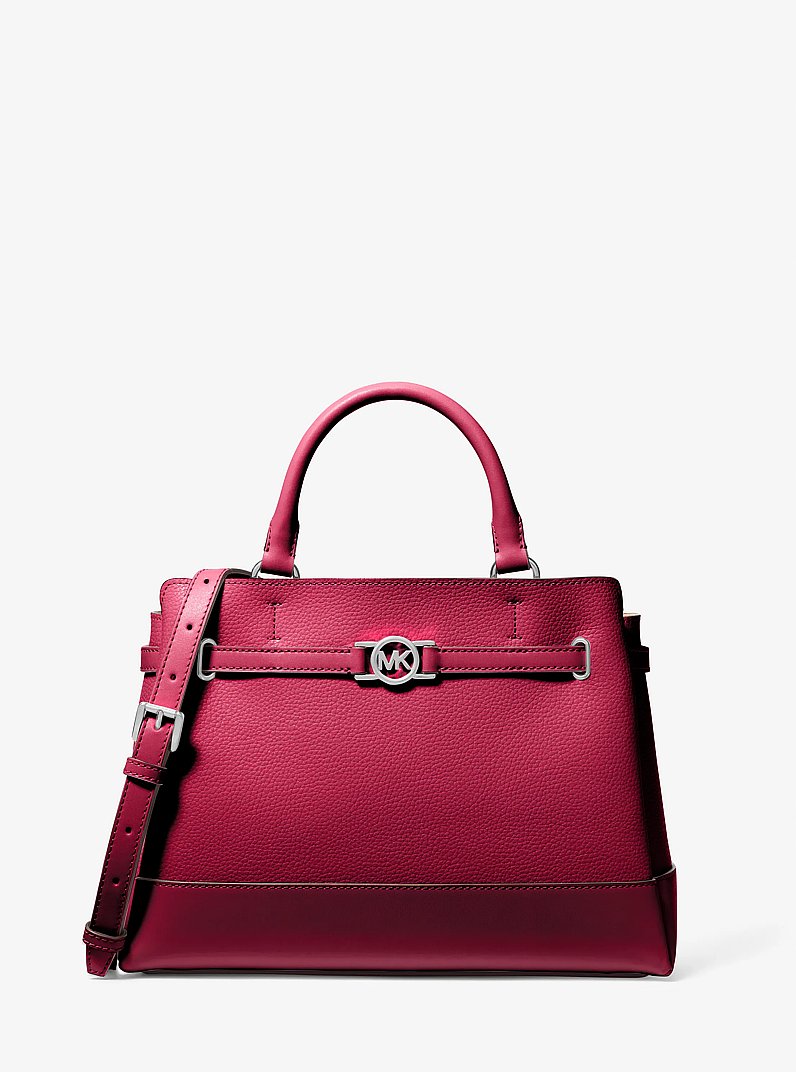 Reed Large Pebbled Leather Satchel in DK RASPBERRY - Sale | Michael ...